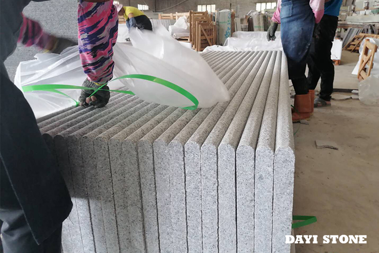 G603-10 Light Grey Stone Steps Top and front edge round flamed : Xiamen ...