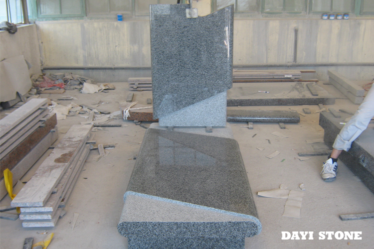 G654-5 Dark Grey Granite Headstone With Book Shaped Monument : Xiamen ...